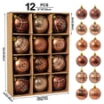 Christmas Ball Ornaments Vintage Brown 12 Count Shatterproof Hanging ...