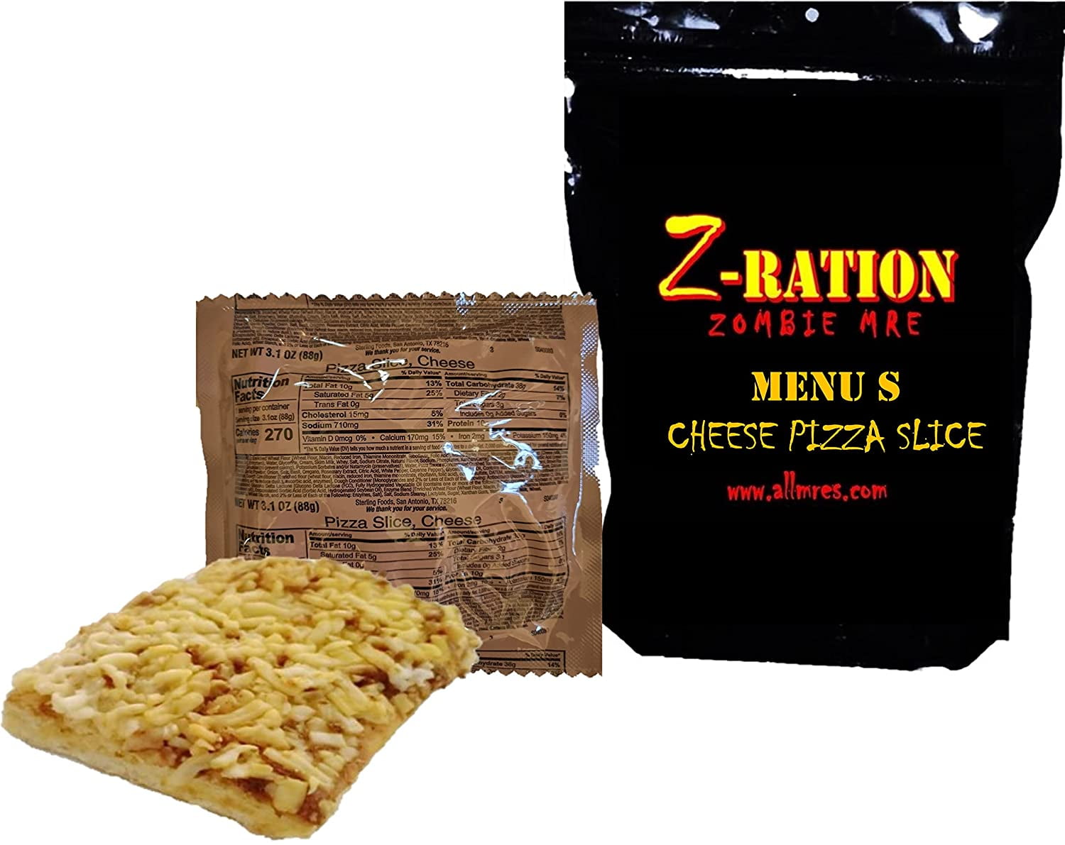 Z-Ration – Menu S Cheese Pizza Slice - MRE and Ready to Eat for a Quick ...