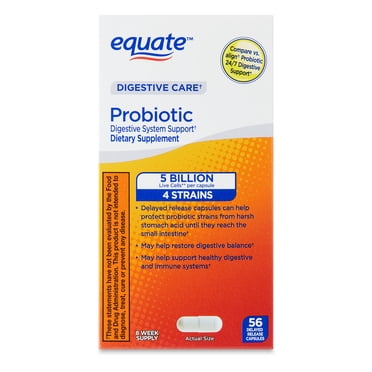 Equate Digestive Care Probiotic Capsules, 42 Count - Walmart.com