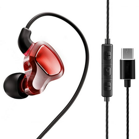 Type C Headphone, Wired In-Ear Earbuds with Mic, Hi-Fi Stereo Bass ...