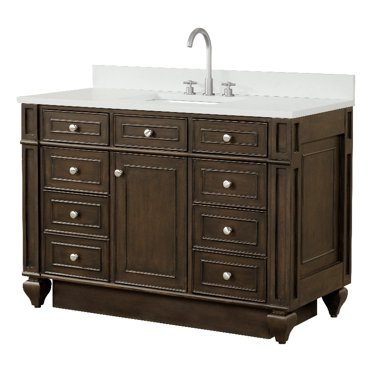 Design Element Bryson 72" Reclaimed Wood Vanity Base Only in Walnut ...