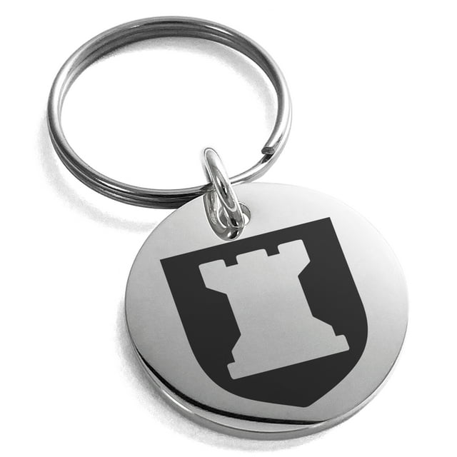 Stainless Steel Rook Strategy Coat of Arms Shield Engraved Small ...