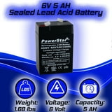 PowerStar 6V 5ah AGM SLA battery replaces Interstate SLA0905 - Walmart.com