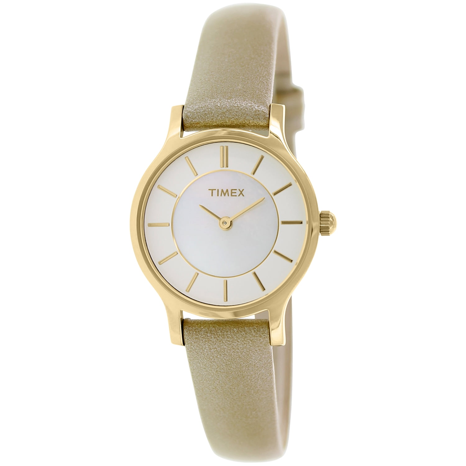 Women's Classic T2P313 Beige Leather Analog Quartz Watch - Walmart.com