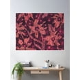 Coral Flowers, Abstract Floral Felted Wool, Burgundy Blush Poster Wall ...