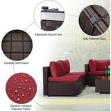 HOMREST 7 Pcs Outdoor Sectional Sofa All Weather Patio Furniture Set W ...