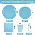 150 blue paper plate set for 30 guests - disposable plates with 9-ounce ...