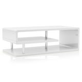 Furniture of America Locke 2-Shelf Wood White Coffee Table - Walmart.com