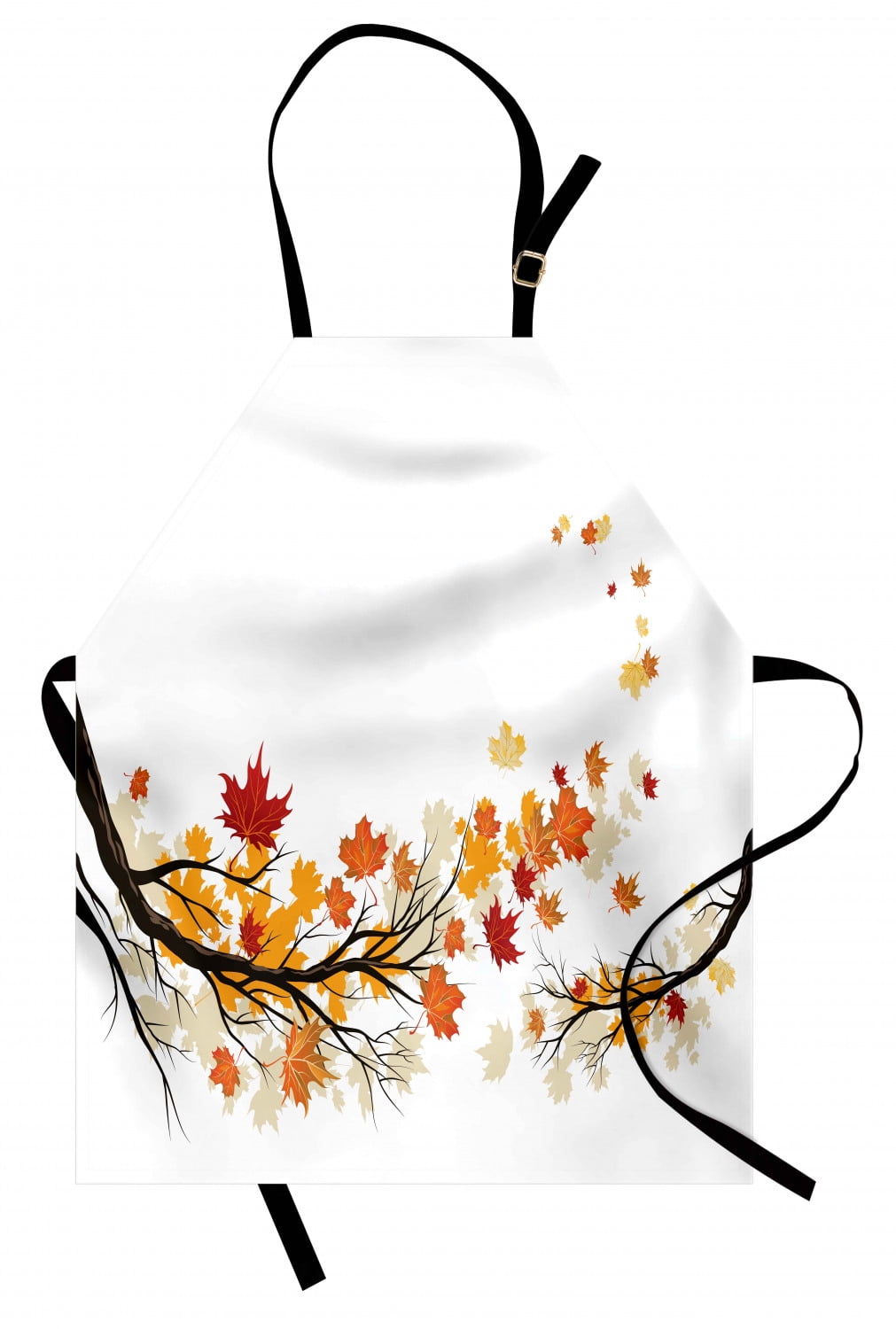 Fall Apron Swirling Bended Fall Tree Branches with Colored Leaves ...