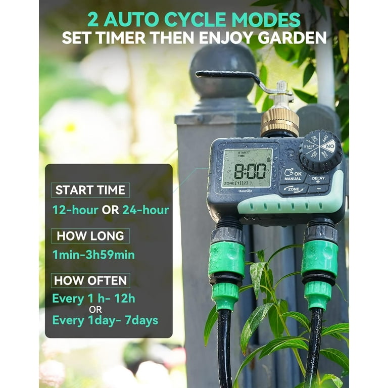 Hose End Timer Smart Garden Hose Timer - 2-Zone Programmable Sprinkler ...