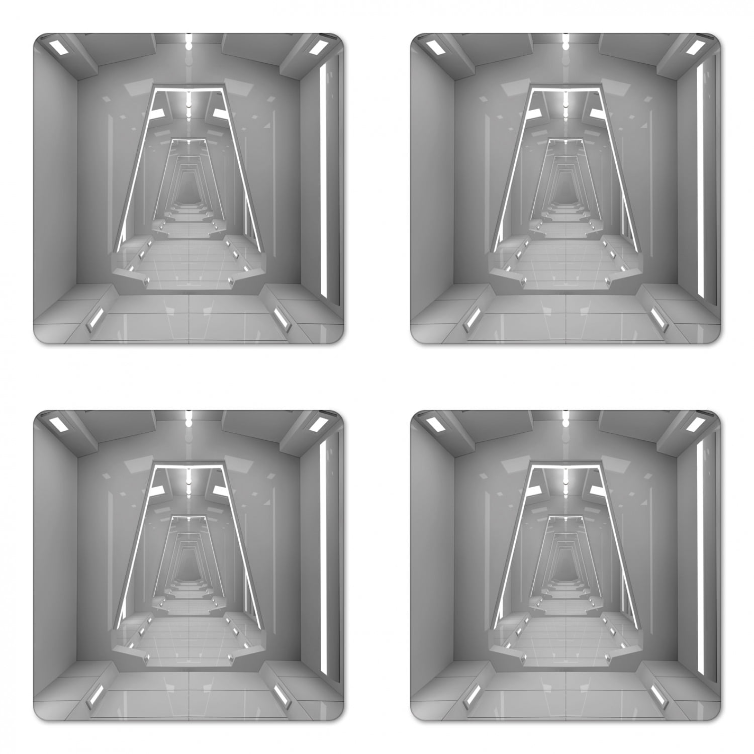 Outer Space Coaster Set of 4, Satellite Scenery Cosmos Theme Space ...