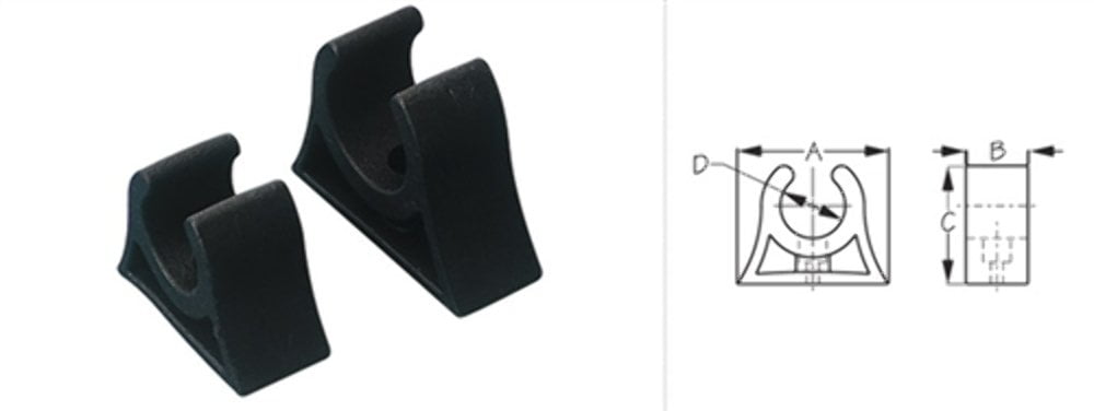Pole Storage Clips 1" Molded Rubber (2pk) - Walmart.com