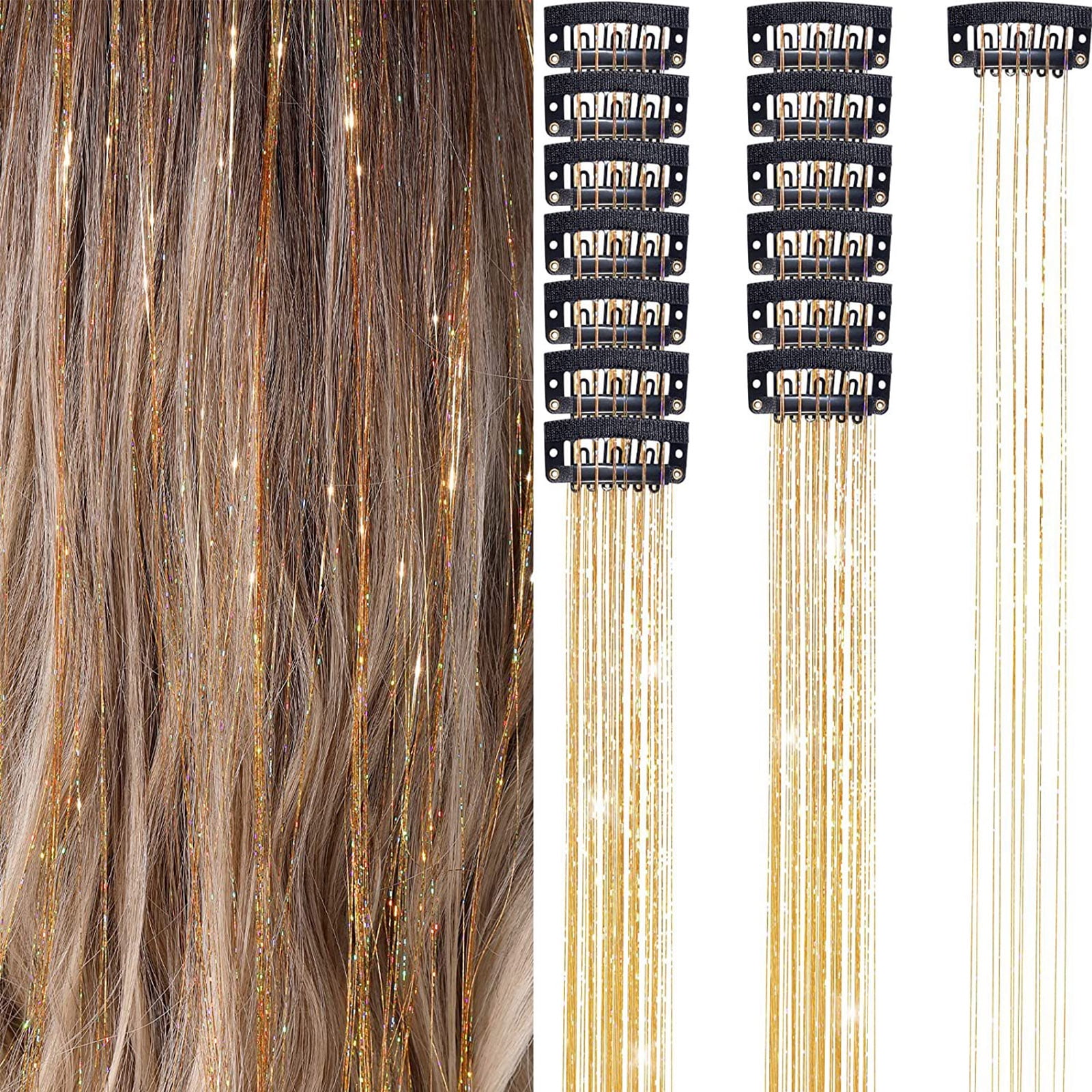 Click here for Tfixol 6pcs Clip In Hair Tinsel Set 19.6 Inch Fair... prices