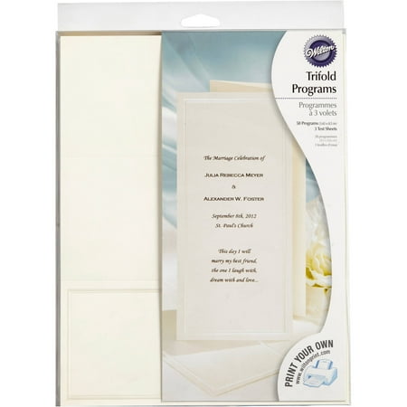 Wilton Print-Your-Own Tri-Fold Programs Kit, 50 ct. 1008-545 - Walmart.com