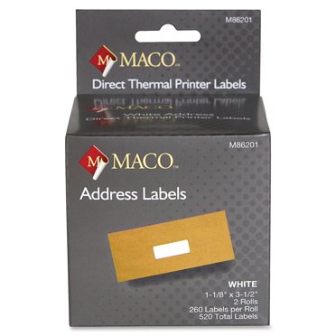 Maco Laser/Ink Jet White Address Labels, 1 x 2-5/8 Inches, 100 Sheets ...