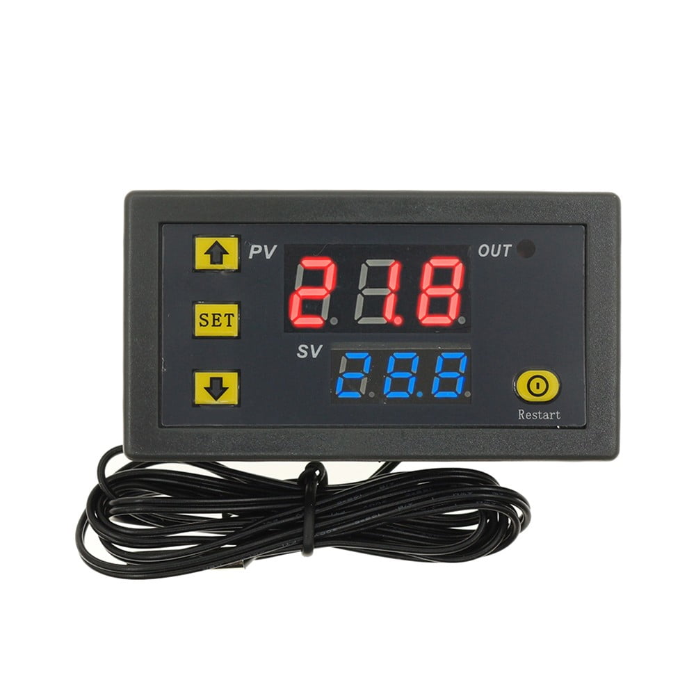 W3230 12V 24V Ac110-220V Probe Line 20A Digital Temperature Control Led Display - Walmart.com