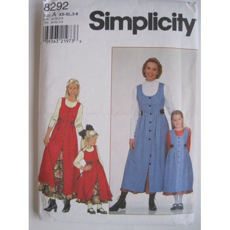 Simplicity Pattern 8292 Girls' and Misses' Jumper and Petticoat, A (XS-XL, 3-8) | Walmart Canada