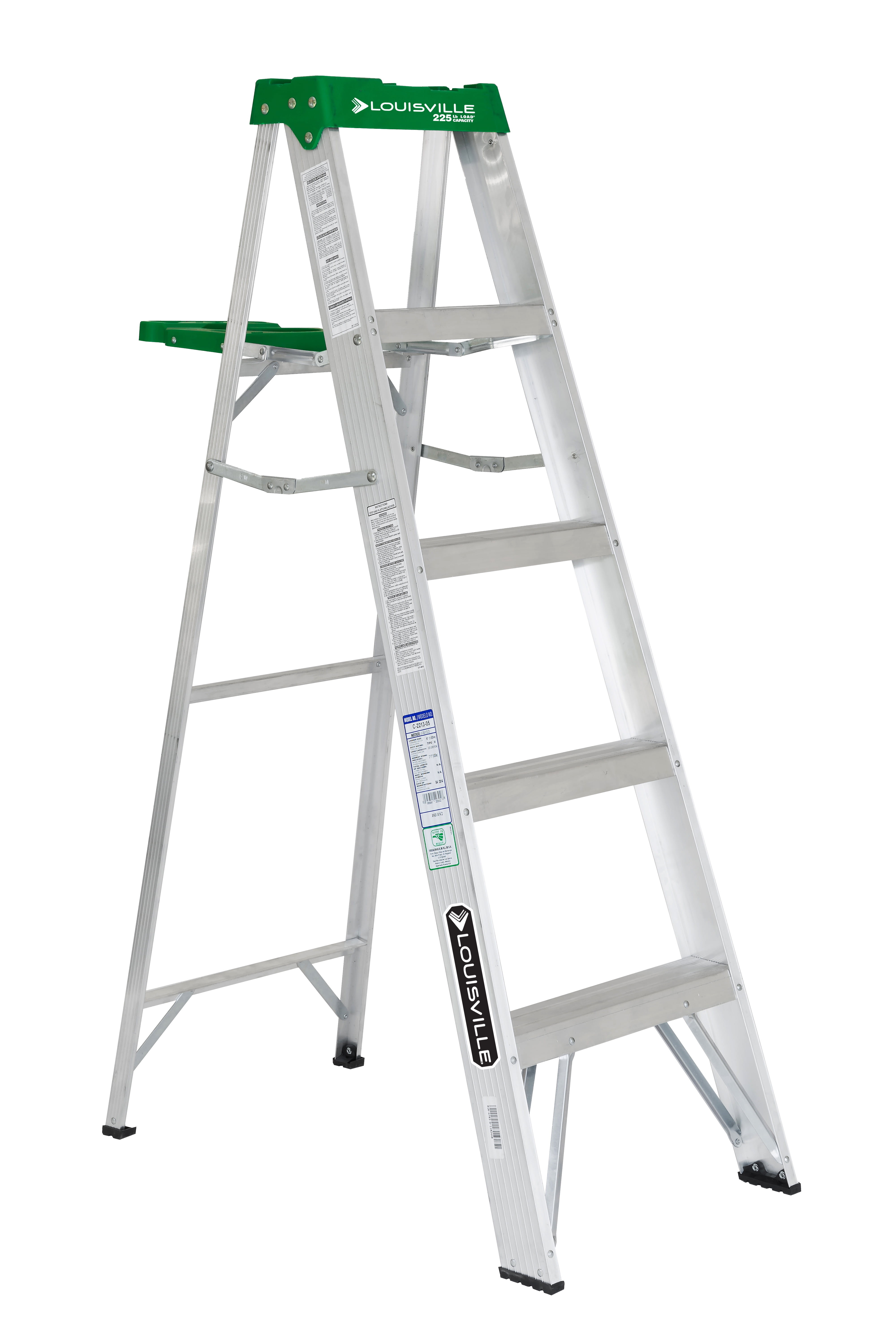 Louisville Ladder 5 ft. Aluminum Step Ladder, Type II, 225 lbs Load ... Louisville Ladder 5 ft. Aluminum Step Ladder, Type II, 225 lbs Load ...