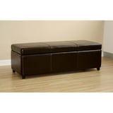 Bowery Hill Faux Leather Storage Bench Ottoman in Dark Brown - Walmart.com
