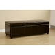 Bowery Hill Faux Leather Storage Bench Ottoman in Dark Brown - Walmart.com