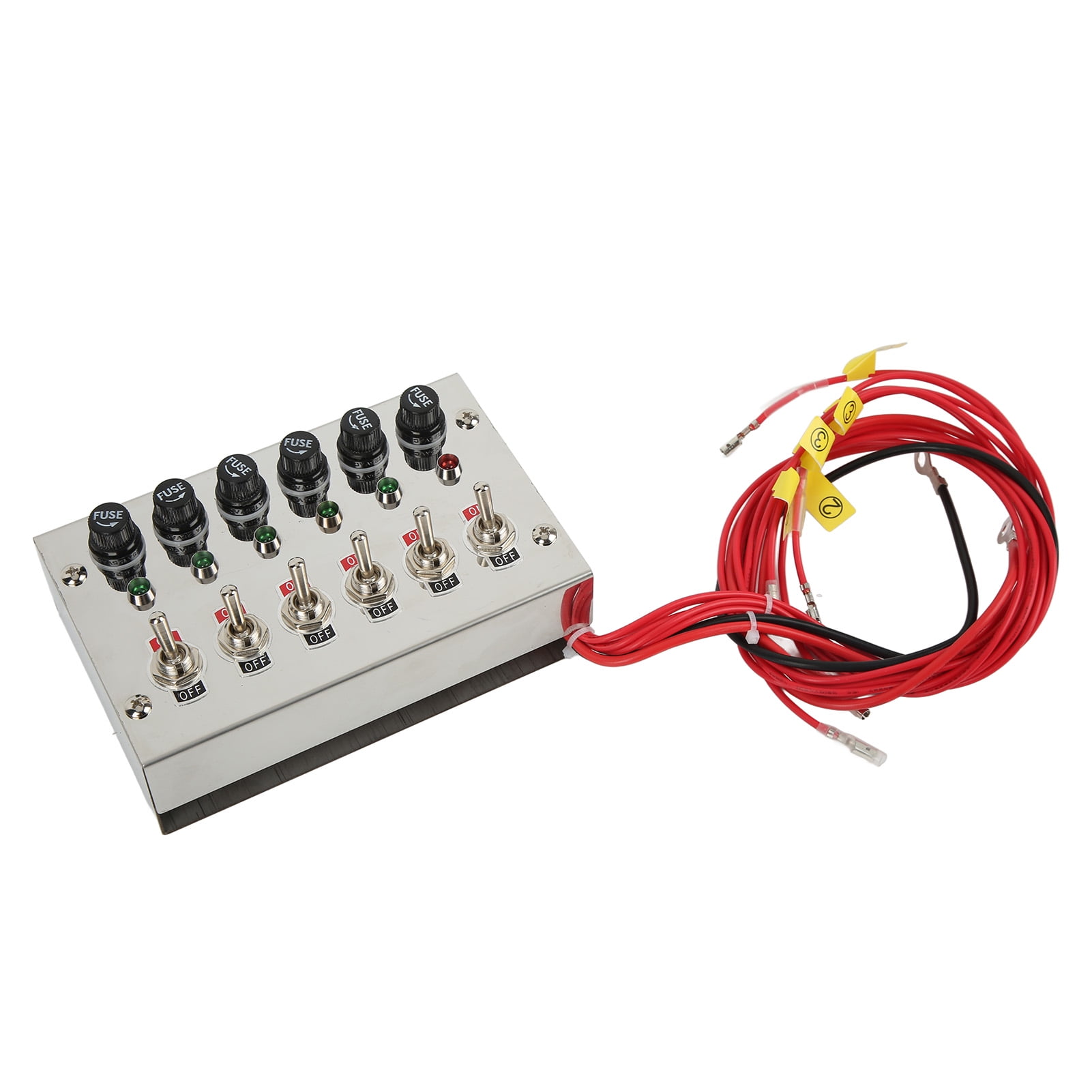 6 Gang Switch Panel, Pre Wired ON Off Switch Panel DC12V 24V 15A ...