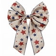 5 Piece Patriotic Bow Set for Holiday Party Decor, Semi-Gloss Polyester ...