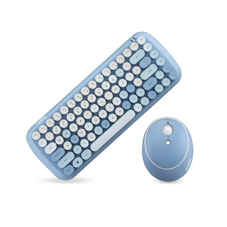 MOFII Wireless Keyboard Mouse Set Round Keycap Ergonomic Waterproof ...