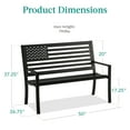 Best Choice Products Steel Patio Porch Bench w/ American Flag Backrest ...