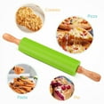 Badiano 2 Pcs 9" 12" Non-Stick Wooden Handle Silicone Rolling Pin Sets ...