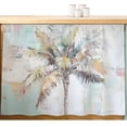 Brown Teal Palm Tree Small Cabinet Curtains 11"W x 13"L, Coastal Trees ...