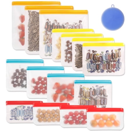 15 Pack Reusable PEVA Food Bags Snack Bags Sandwich Lunch Bags ...