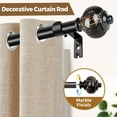 2 Pack Curtain Rods 32 to 58 Inches (2.6-4.8ft), 1 Inch Single Curtain ...