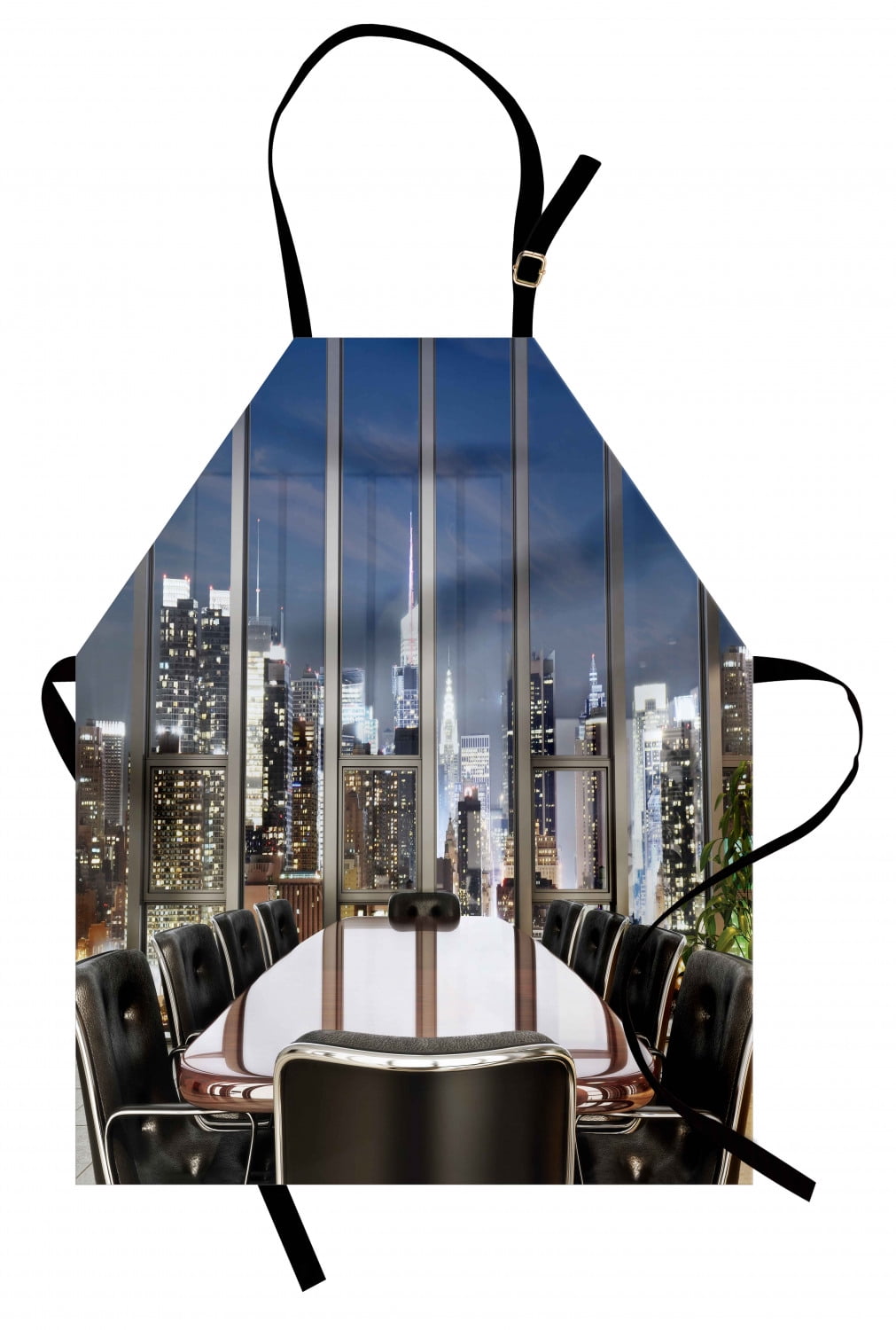 Modern Apron Business Office Conference Room Table Chairs City View at ...