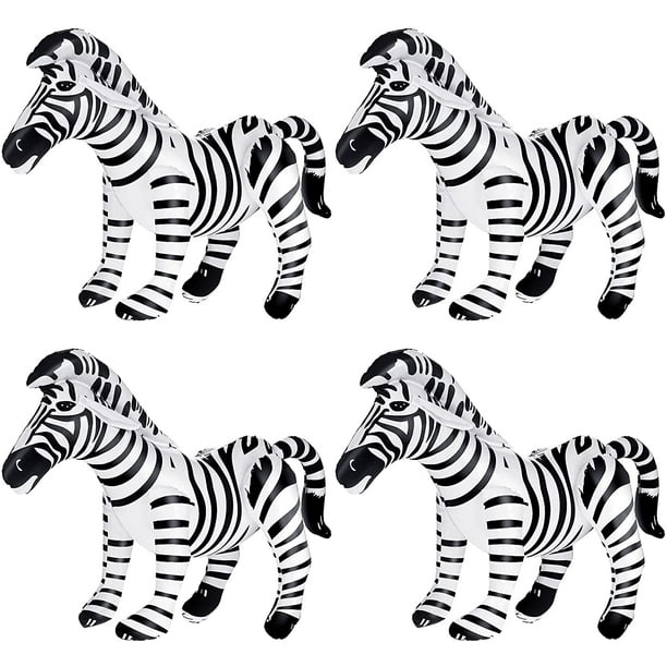 4 Pieces Zebra Inflatable Air Stuffed Zebra Stuffed Animal Toy Safari ...