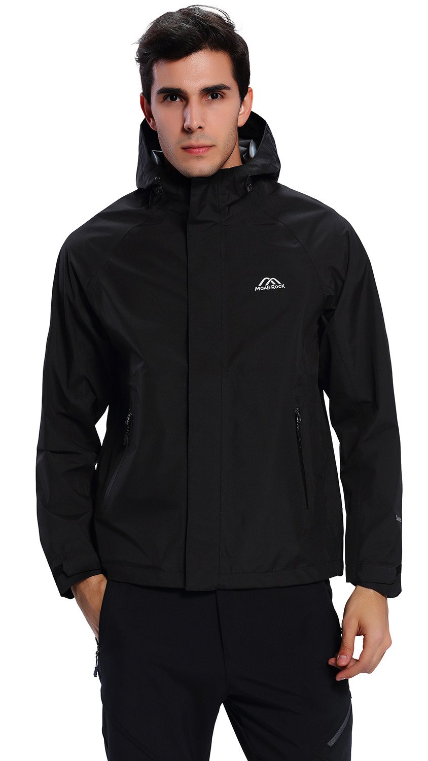 Men's Moabrock Windbreaker Waterproof Windproof Rain Jacket with Hood ...