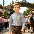 AJGRHE Boys Stand Collar Plaid Long Sleeve Button Down Shirt, Classic ...