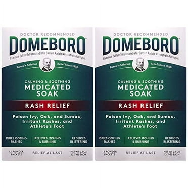 Domeboro Medicated Soak Powder, Rash Relief, 12 ct, 2-Pack, Astringent ...