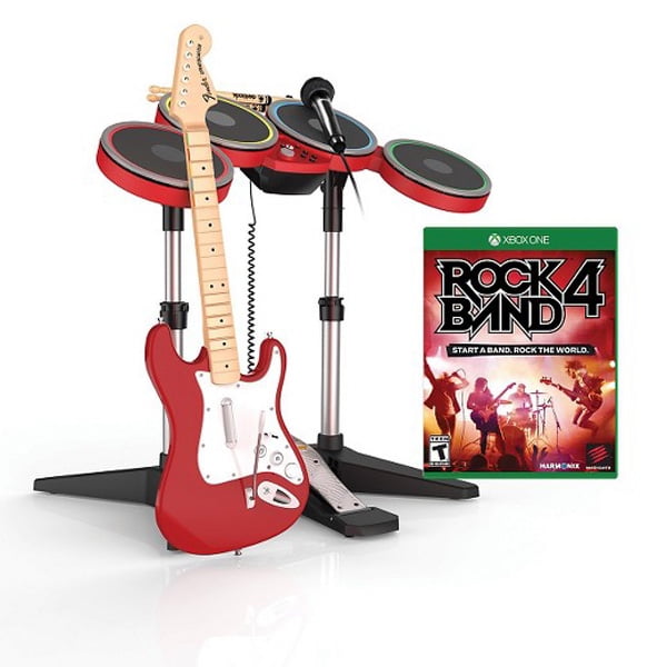 Rock Band 4 Red Full Band In A Box Bundle Xbox One Walmart