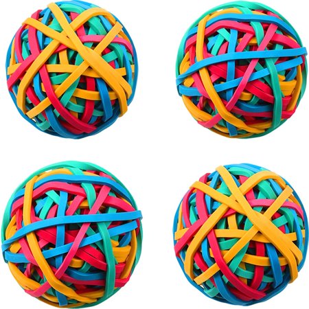 4 Roll Rubber Band Elastic Ball About 400 Pieces Colorful Rubber Bands ...