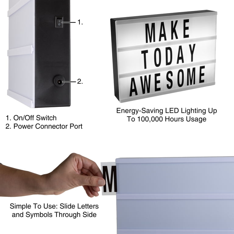 A4 Lightbox Accessories 293-Piece Cinematic Lightbox Letter Set - Black ...