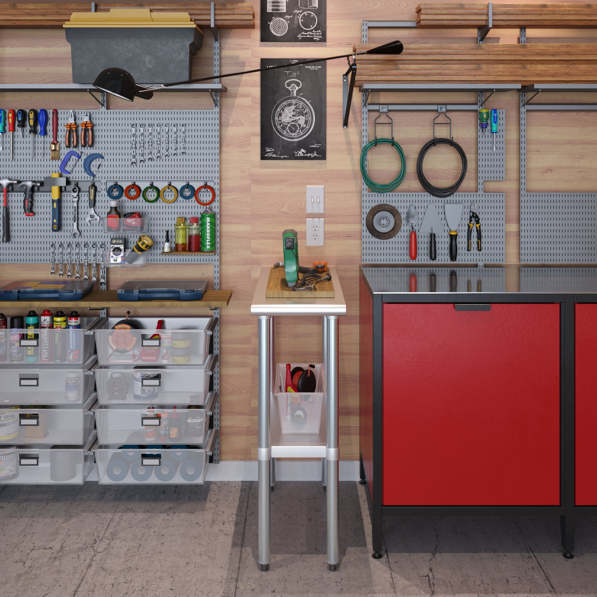48 X 24 X 61 Heavy Duty Workbench Garage Work Table Tool