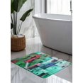 Abstracts Painting Buildings Soft Diatomaceous Earth Mat, Green Red ...
