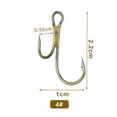 20Pcs Double Fishing Hook High Carbon Steel Golden Barbed Hook Zander ...