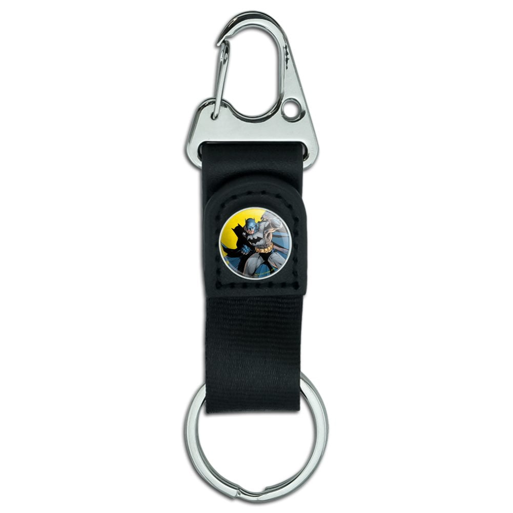 Batman Character Keychain with Leather Fabric Belt Clip-On Carabiner ...