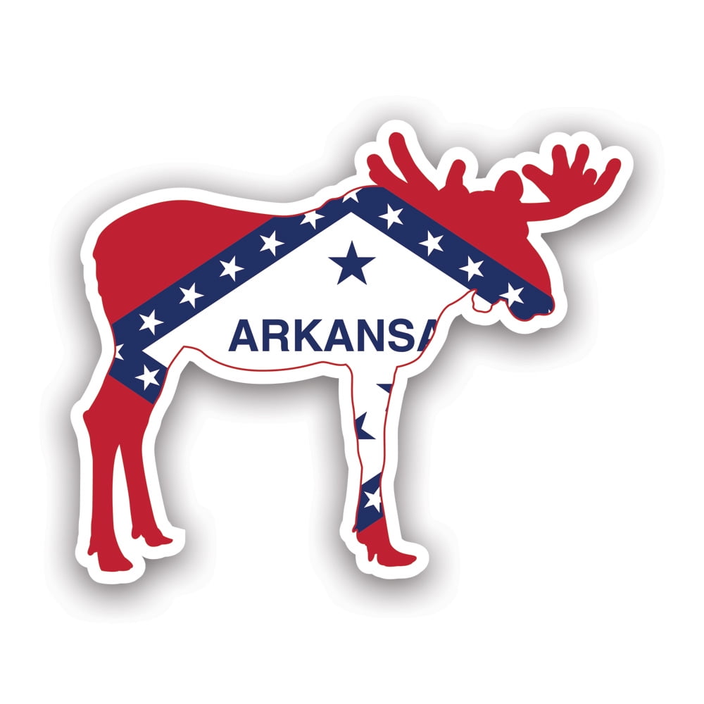 Arkansas Moose Shaped Flag Sticker Decal - Self Adhesive Vinyl ...