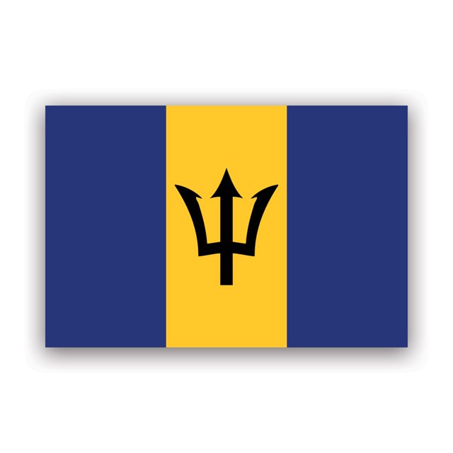 Barbados Flag Sticker Decal - Self Adhesive Vinyl - Weatherproof - Made ...