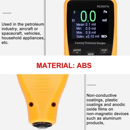 RZ260 Handheld Coating Thickness Gauge Thin Home ABS Film Home ABS ...