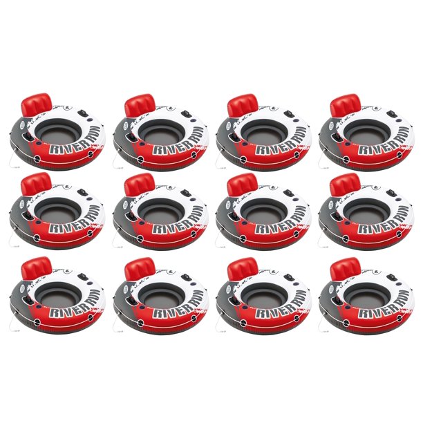 Intex River Run 1 53" Inflatable Floating Water Tube Lake Raft, Red (12 ...