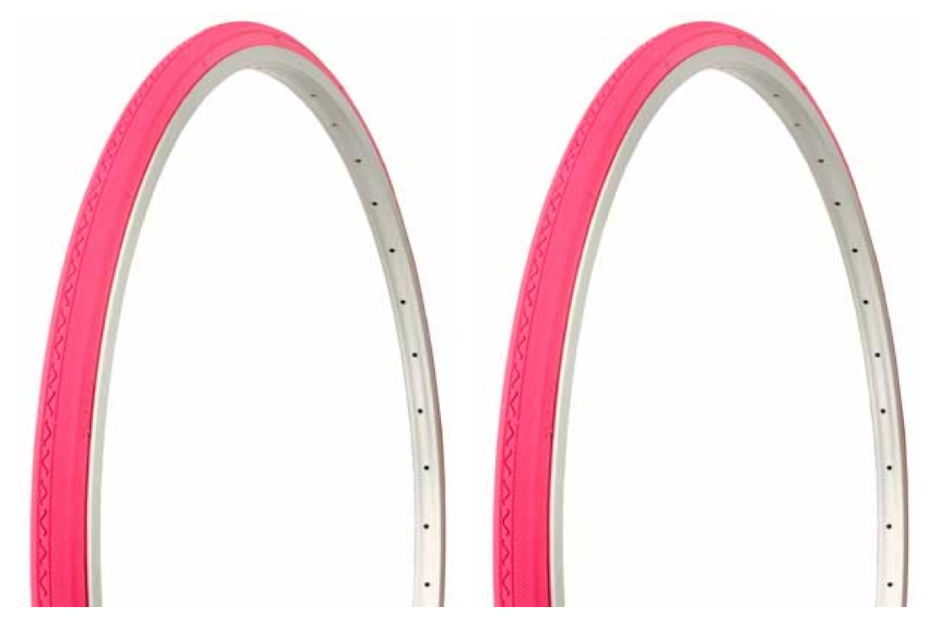 Tire set. 2 Tires. Two Tires Duro 27" x 1" Pink/Pink Side Wall HF-156B ...
