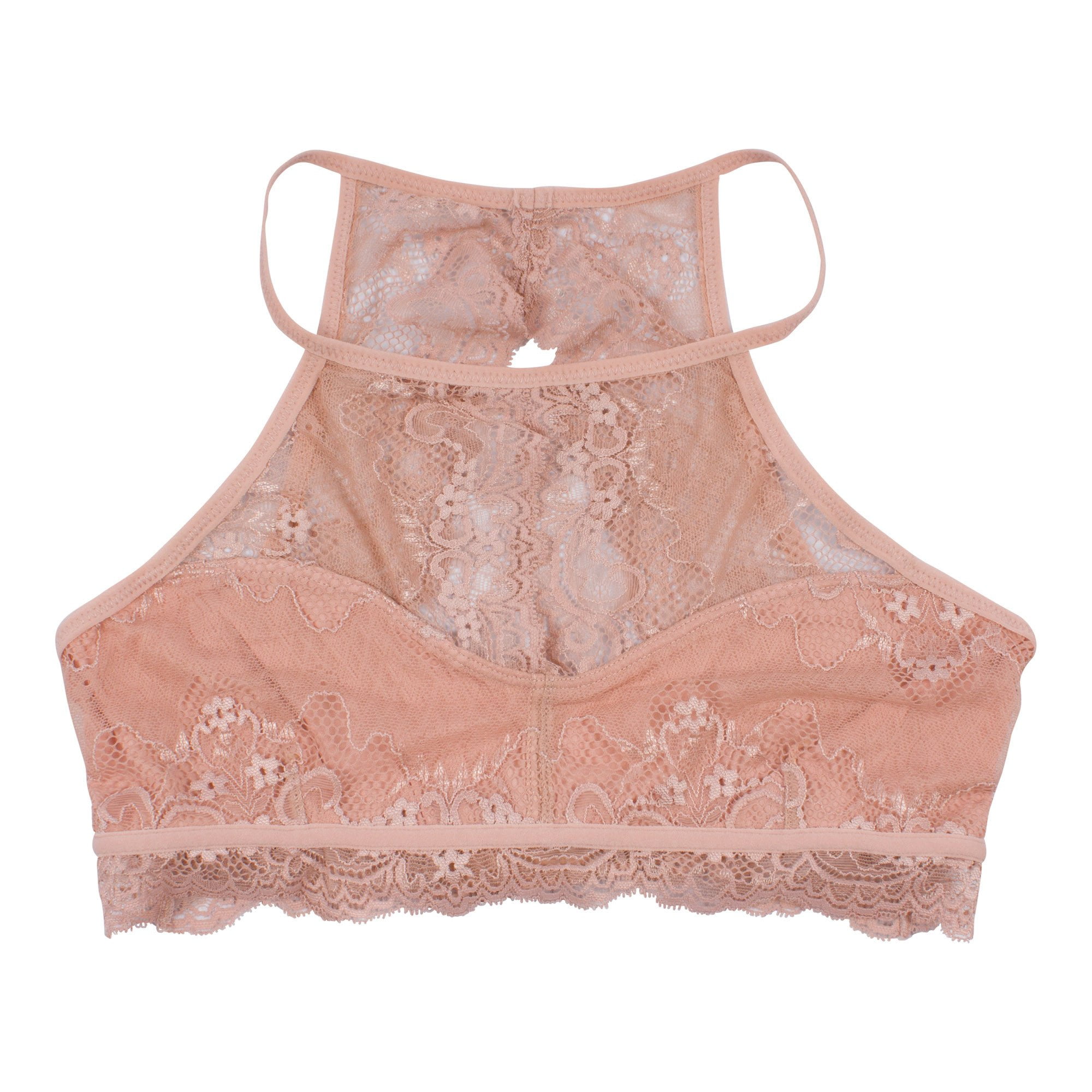 Told Clothing Womens High Neck Halter Lace Bralette Bra Lingerie